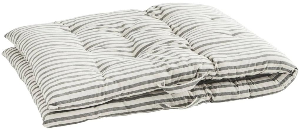 MADAM STOLTZ Bavlněná matrace Striped 70X180cm, šedá barva, bílá barva, textil