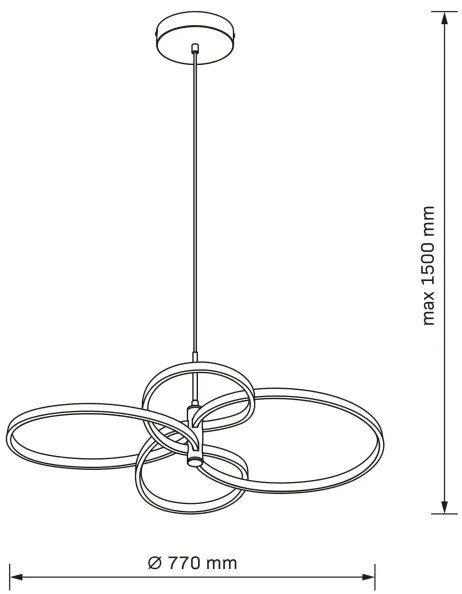 LED Lustr na lanku RIBBON LED/37W/230V 4000K černá