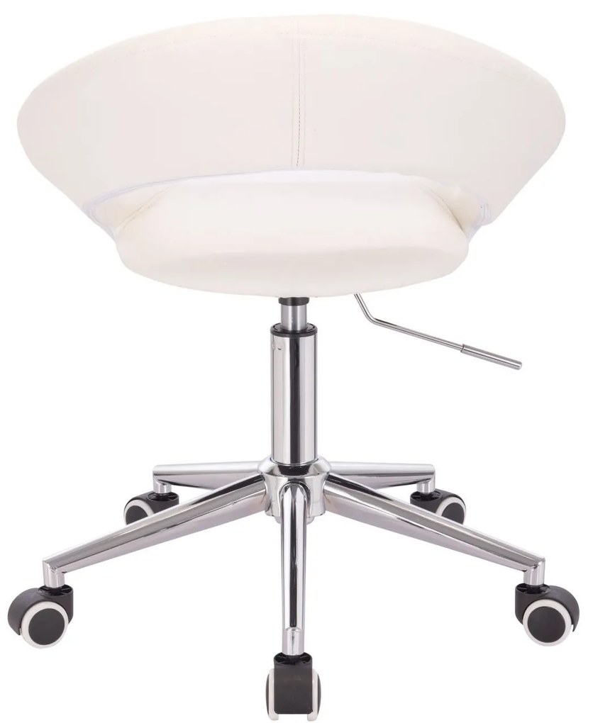 LuxuryForm Židle NAPOLI na stříbrné podstavě s kolečky - bílá