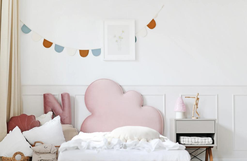MINKO Čalouněná jednolůžková postel CLOUD do dětského pokoje Zvolte barvu: Krémová, Zvolte rozměr: 120x200 cm, Zvolte stranu: Vpravo