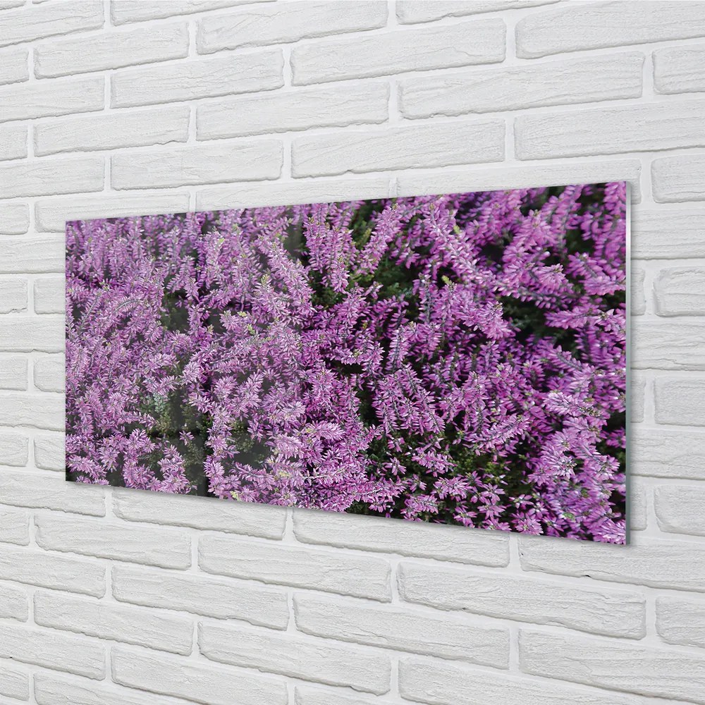 akrylový obraz fialové květy 140x70 cm