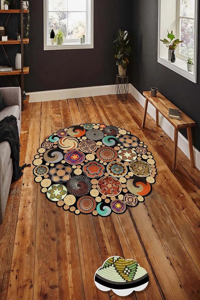 Conceptum Hypnose Kusový koberec HMNT971, Vícebarevná Rozměr koberce: 150 cm KRUH