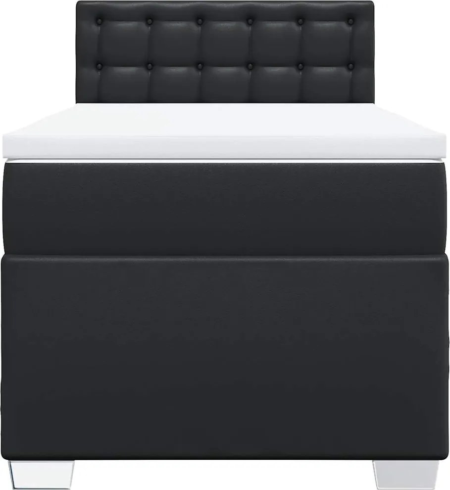 Box spring postel s matrací černá 80 x 200 cm umělá kůže 3286096