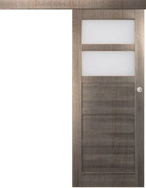 posuvné interiérové dveře na stěnu vasco doors BRAGA model 3 Průchozí rozměr: 70 x 197 cm, Orientace dveří: Levé dveře, Dekor: Buk jasmínový