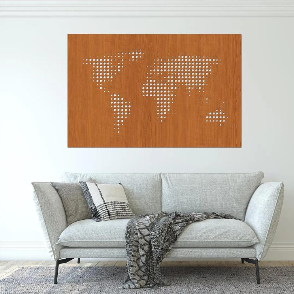 dřevo života Dřevěná mapa světa DOTS Barevný vzor: Buk, Velikost map: 60x39