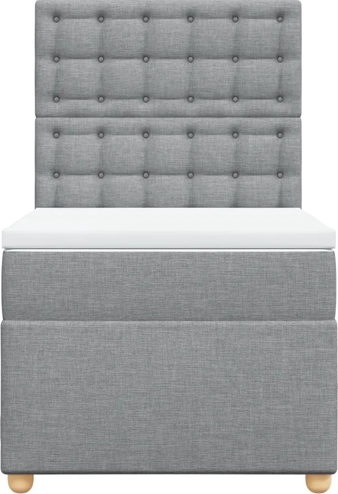 Box spring postel s matrací světle šedý 100 x 200 cm textil 3293505