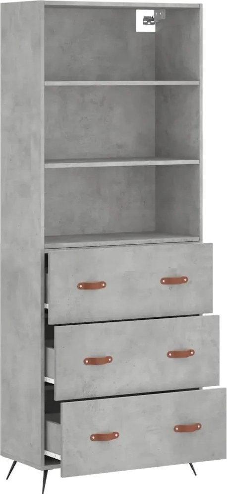Skříň highboard betonově šedá 69,5x34x180 cm kompozitní dřevo 3189353