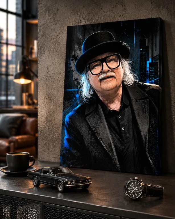 Foto obraz z vlastní fotky na plátno – Pánský komiksový Noir portrét