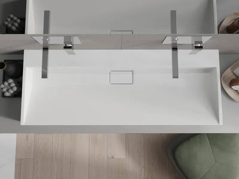 Mexen Ava umyvadlo na desce z konglomerátu B/O 120 x 46 cm, bílá - 23011200