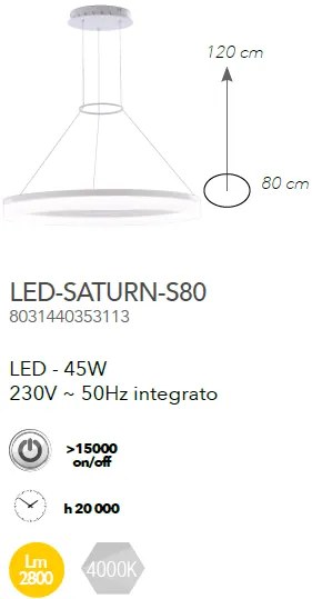 Designové LED svítidlo Faneurope LED-SATURN-S80