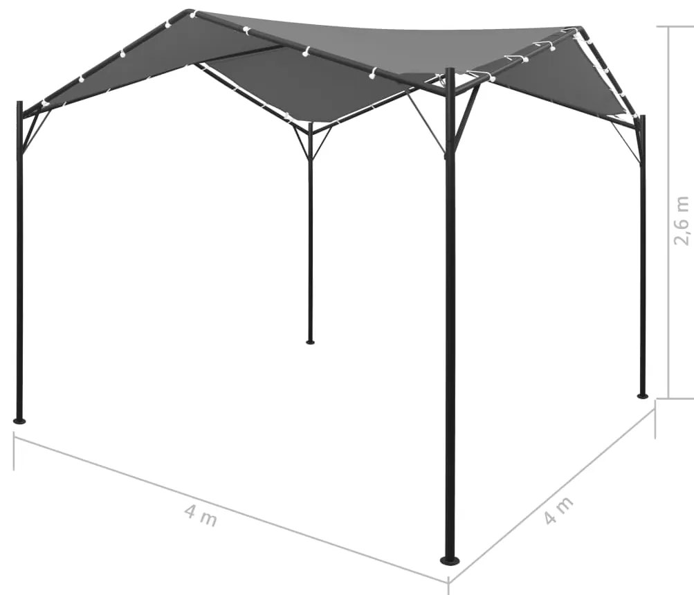 vidaXL Marketos Altán 4 x 4 m antracitový