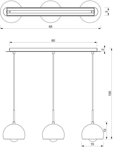 Lustr na lanku COOL 3xE27/60W/230V
