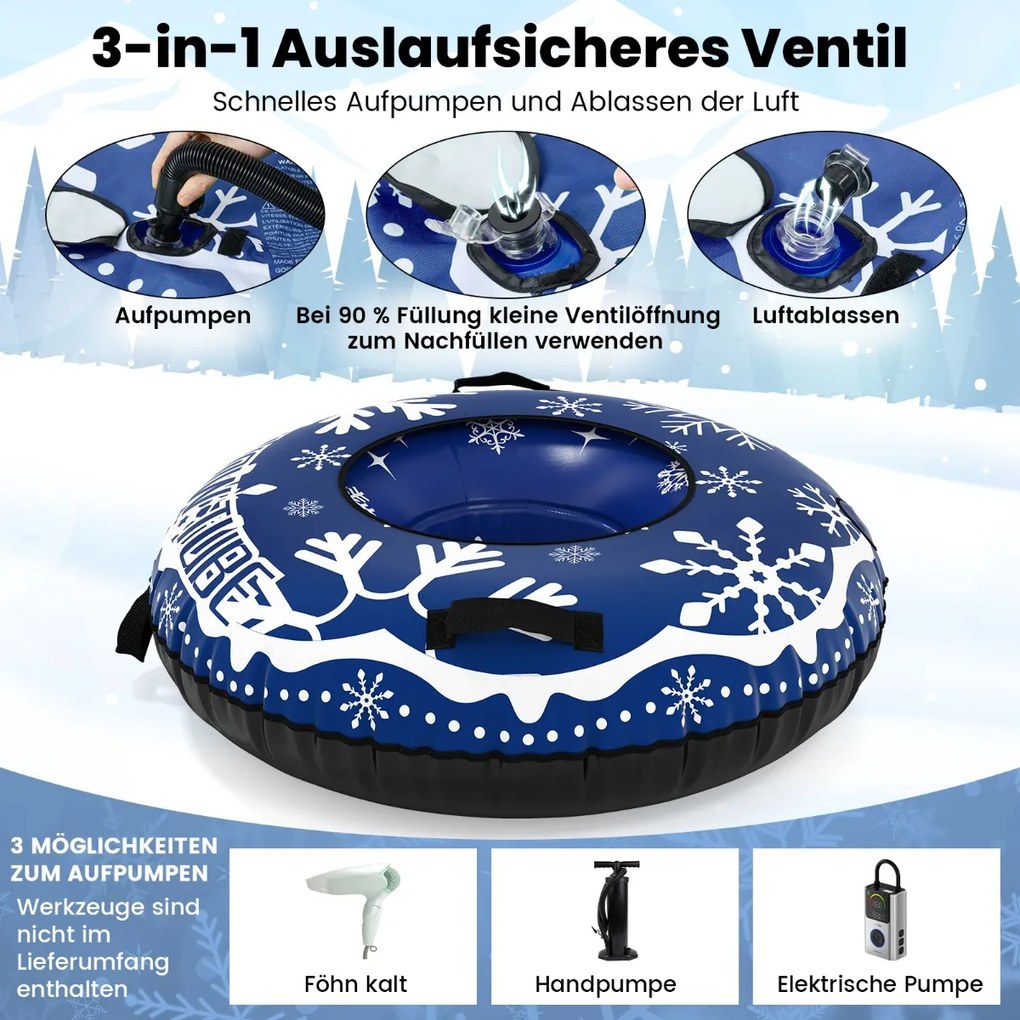 Costway Nafukovací zimní pneumatika s tažnou šňůrou a rukojetí Snowtube