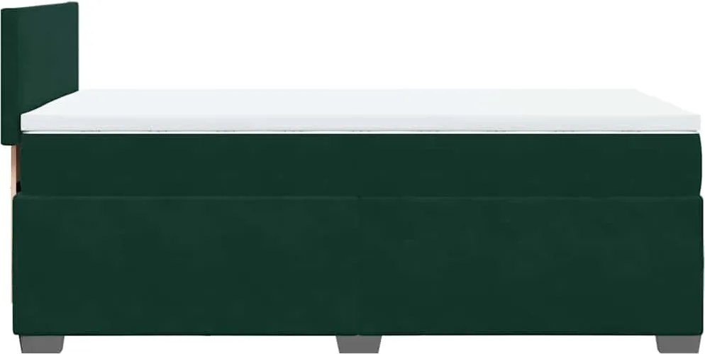 Box spring postel s matrací tmavě zelená 100x200 cm samet 3288531