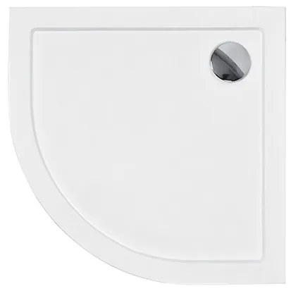 Besco Čtvrtkruhová akrylátová sprchová vanička ARON HR 80x80 (90x90) Slimline Barva: Bílá, Rozměry (cm): 80x80
