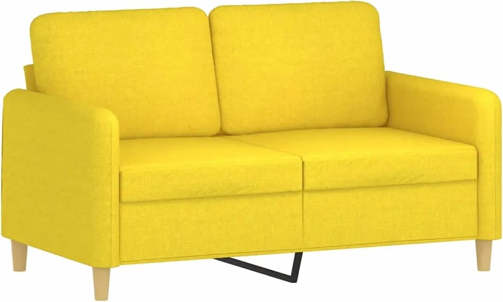 2dílná sedací souprava s polštáři světle žlutá textil 3202107
