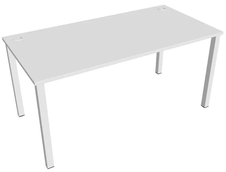 Stůl pracovní rovný 160 cm - Hobis Uni US 1600 Dekor stolové desky: bílá, Barva nohou: bílá