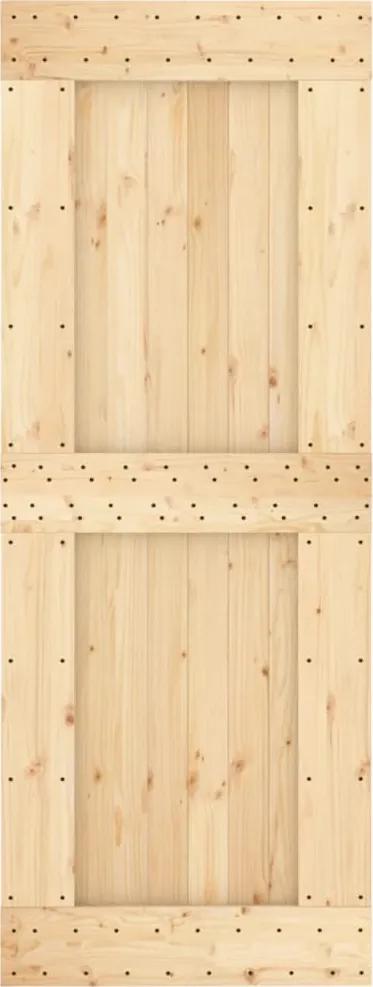 vidaXL Posuvné dveře s kováním 80 x 210 cm masivní borové dřevo [3203091]