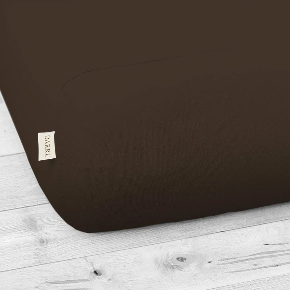 Jersey prostěradlo tmavě hnědé na výšku matrace do 20 cm Velikost: 160 x 220