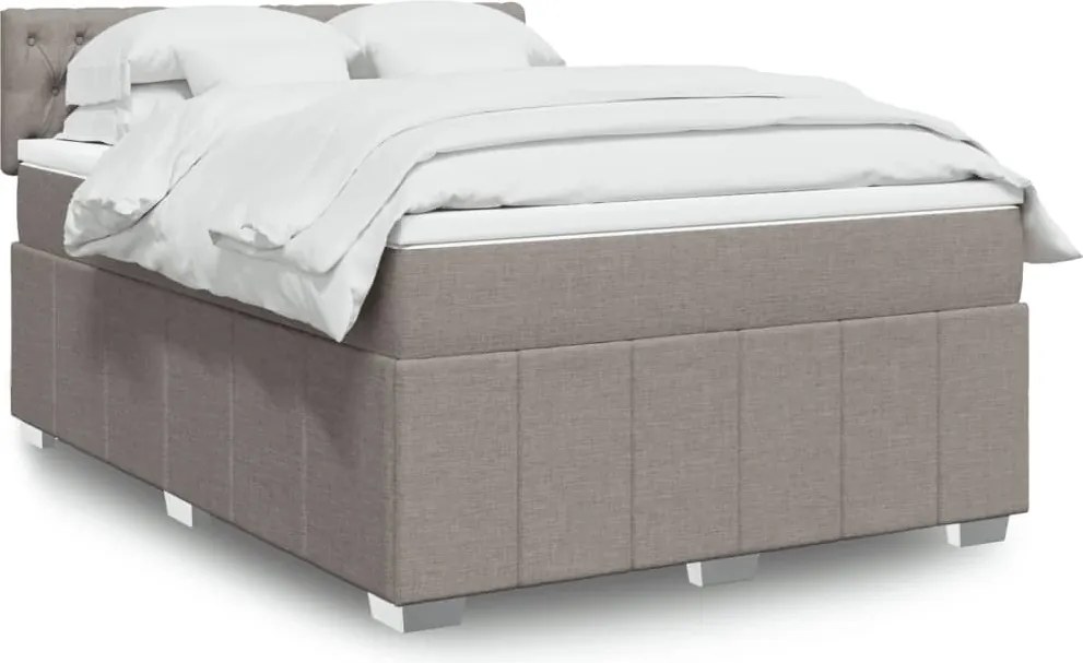 Box spring postel s matrací taupe 140x190 cm textil 3287074