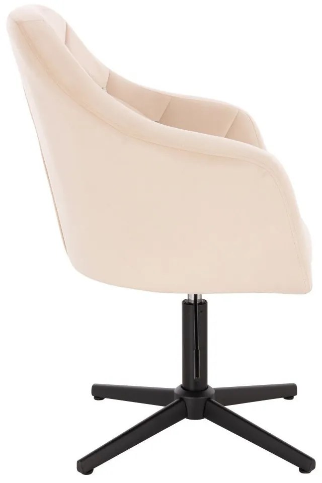 LuxuryForm DESIGN Otočné křeslo ROMA VELUR na černém kříži - krémové