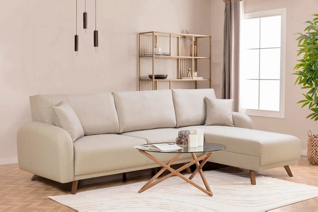 Hanah home Rohová pohovka HERA krémová pravá 297 cm 867UNQ1943