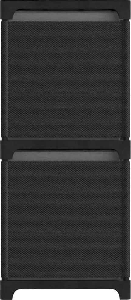 vidaXL Výstavní police 6 přihrádek s boxy 103x30x72,5 cm textil [322607] Barva: Černá