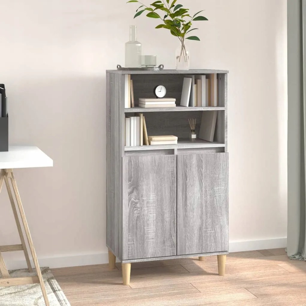 Fionshop 263910975 Skříň highboard šedá sonoma 60 x 36 x 110 cm kompozitn