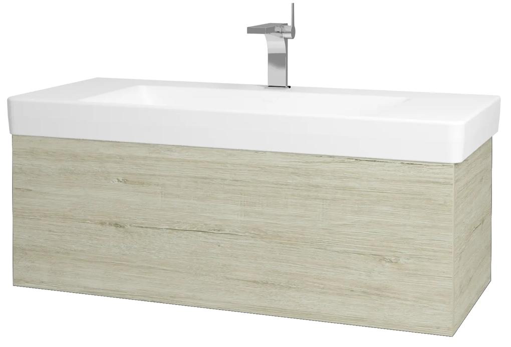 Dřevojas Koupelnová skříň VARIANTE SZZ 105 Varianta: N01 Bílá lesk / D16 Beton tmavý