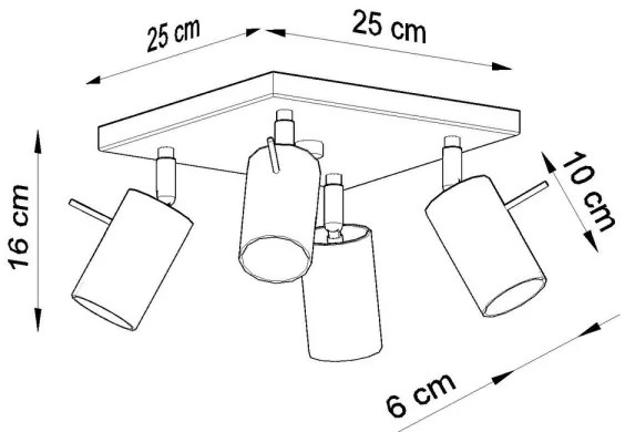 Sollux SL.0452 - Stropní bodové svítidlo RING 4xGU10/10W/230V