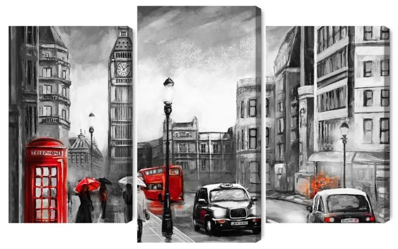 Vícedílný obraz Pohled Na Londýnské Ulice Nedostatek Nedostatek Plátno Canvas 120x80