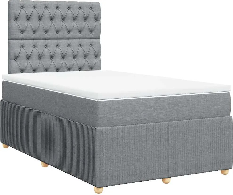 Box spring postel s matrací světle šedá 120x190 cm textil 3294302