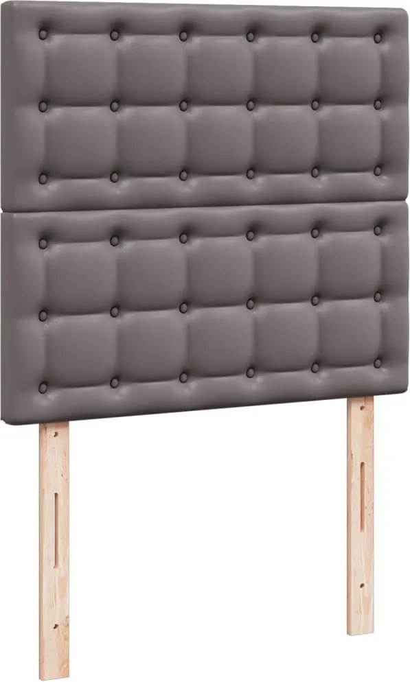 Box spring postel s matrací šedá 80 x 200 cm umělá kůže 3292998