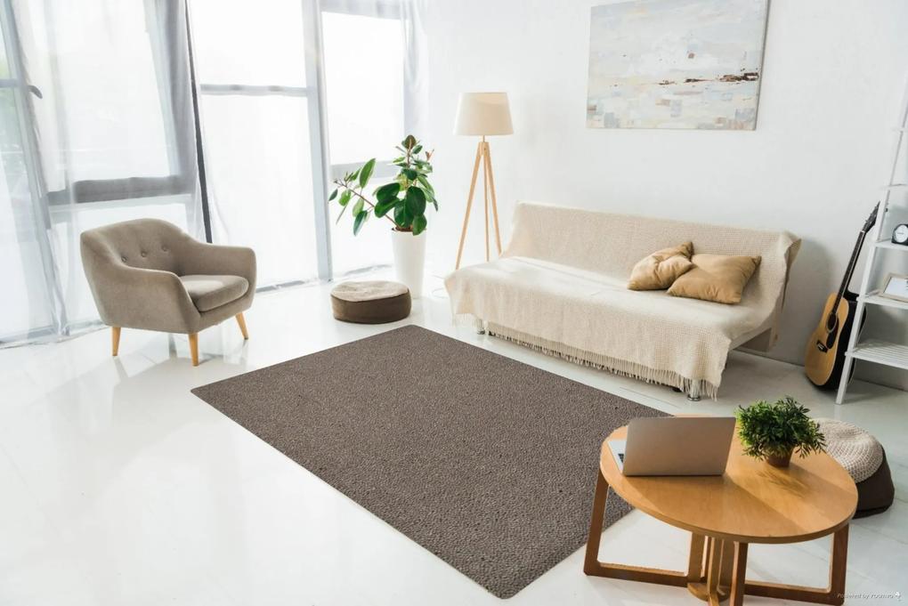 Lano - koberce a trávy Neušpinitelný kusový koberec Nano Smart 261 hnědý - 80x150 cm