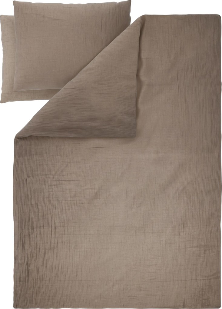Livarno® Mušelínové ložní povlečení, 240 x 220 cm, 70 x 90 cm (hnědá)