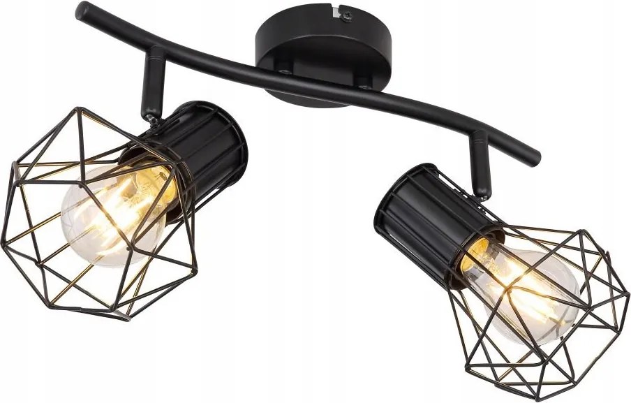 Spotový reflektor Priska 2xE27 černý moderní Globo Lighting