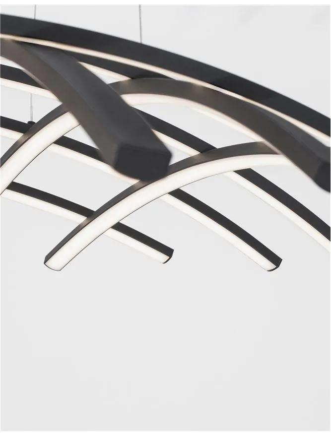 Nova Luce Závěsné svítidlo NARVI černý hliník a akryl LED 83W 3000K stmívatelné