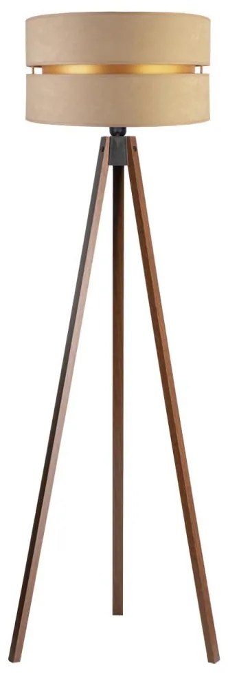 Duolla - Stojací lampa DUO 1xE27/60W/230V pr. 44 cm béžová/wenge