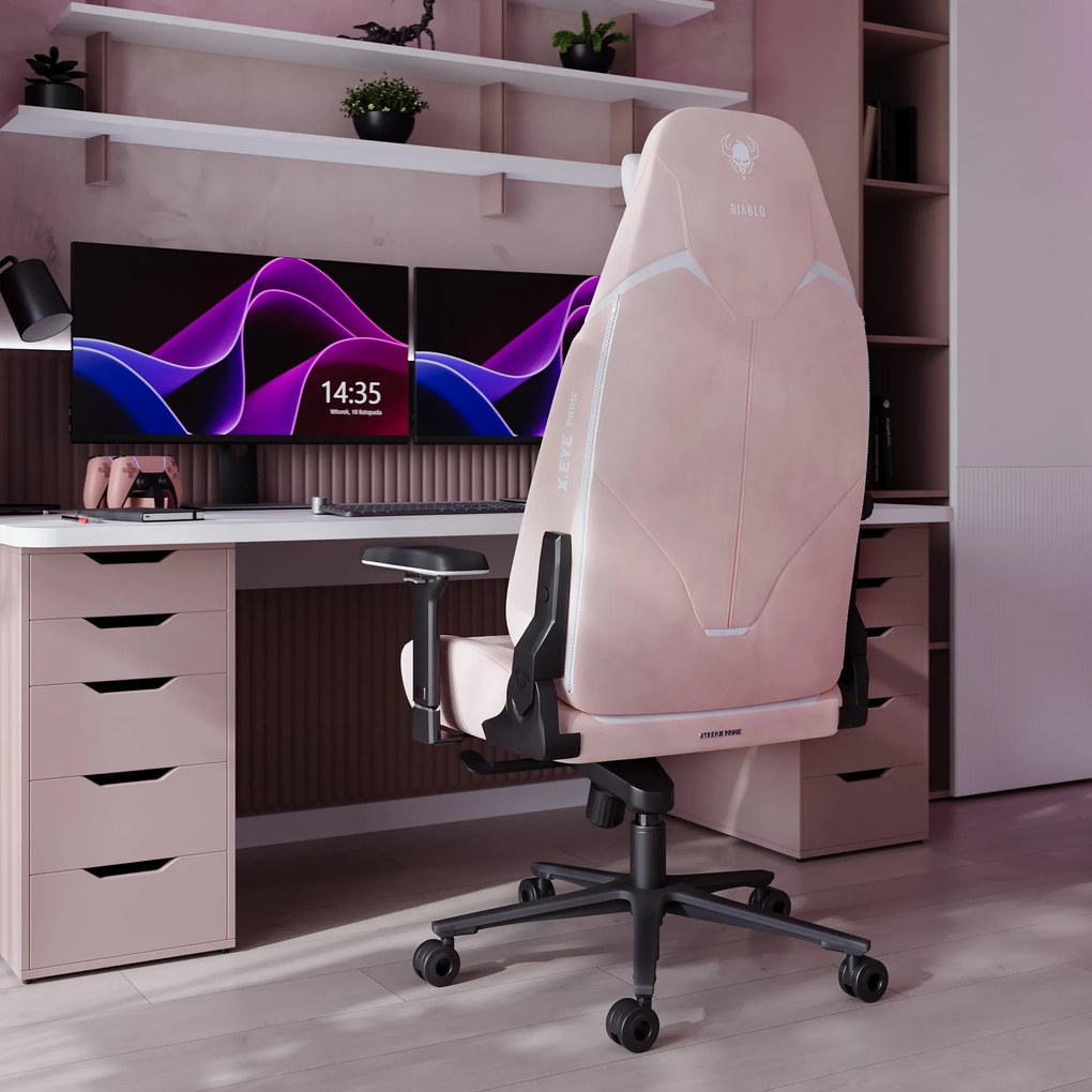 Herní židle Normal Size, černo-růžová: Diablo X-Eye Prime Akira Pink