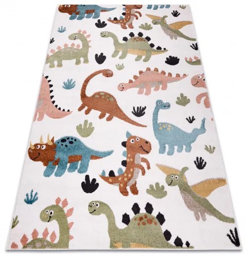 Dywany Łuszczów, Dětský kusový koberec Fun Dino cream, 280x370, vícebarevná, dětský pokoj