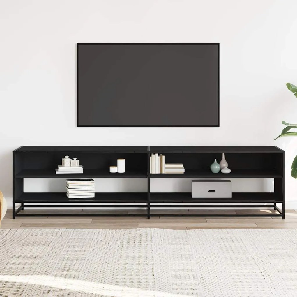 TV skříňka černá 180,5 x 40 x 46 cm kompozitní dřevo 3300800