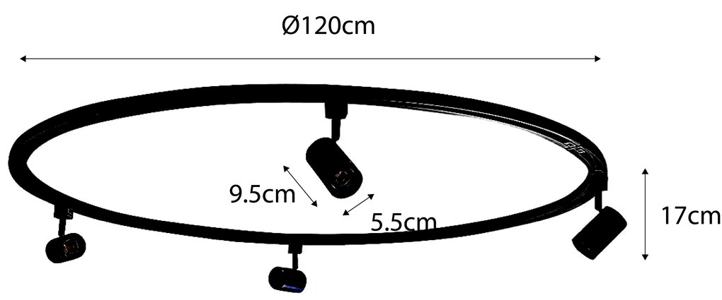 Moderní kolejnicový systém se 4 bodovými světly bílý 1-fázový kulatý - Iconic Jeana
