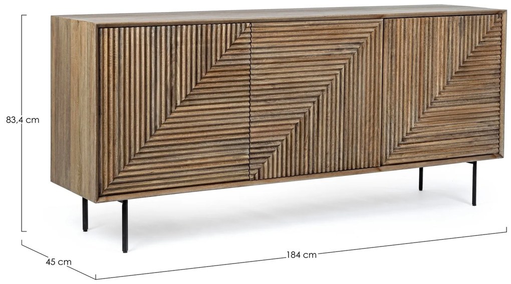 BIZZOTTO příborník DARSEY se 3 dvířky 83x184 cm 0746873