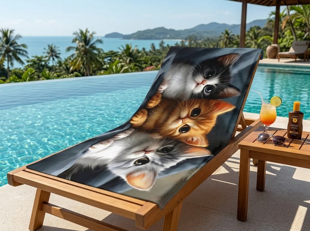 Rychleschnoucí plážová osuška CATTINO barevná 70 x 140 cm, 100% mikrovlákno