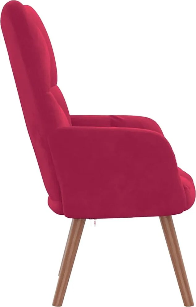 Relaxační křeslo vínové samet 328056