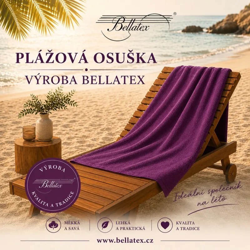 Bellatex Froté plážová osuška Fialová 100x150 cm