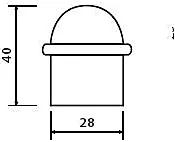 Dveřní zarážka TWIN G 1001 (A, NI-SAT, F1, F9, F4,CM), F1 elox stříbrný