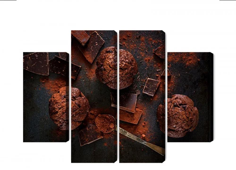 Vícedílný obraz Čokoládové Muffiny Nedostatek Nedostatek Přírodní plátno 200x150