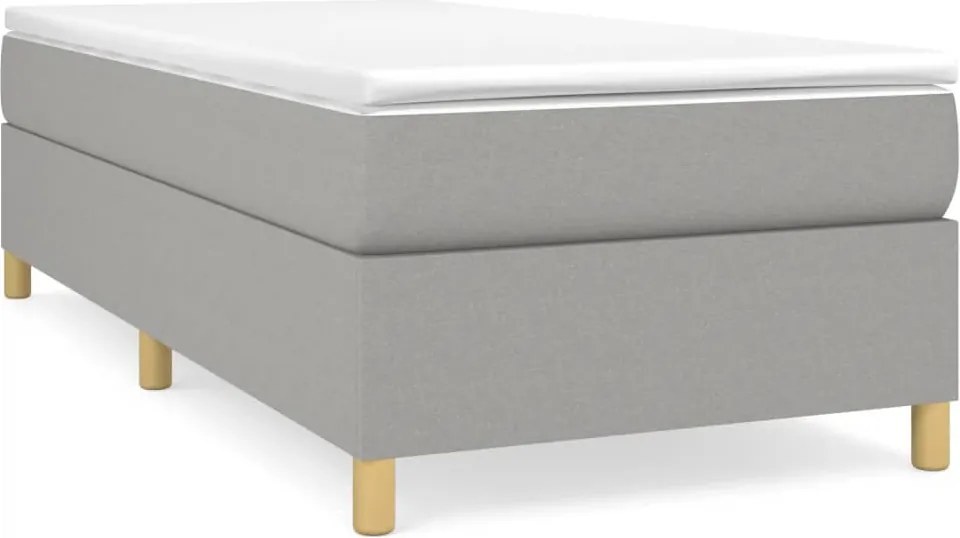 Box spring postel s matrací světle šedá 80 x 200 cm textil 3144474