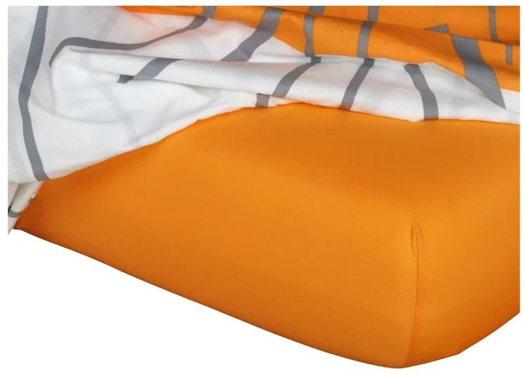 DADKA Jersey prostěradlo pomeranč Rozměr 140x220x20